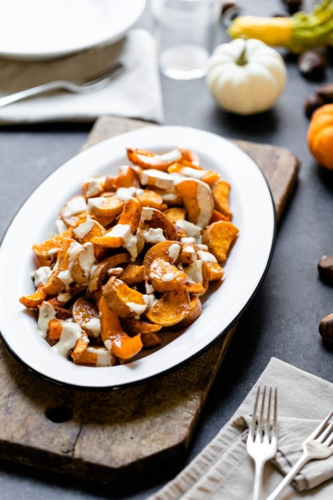 Spiced Butternut Squash with Tahini Sauce Recipe - Wyse Guide