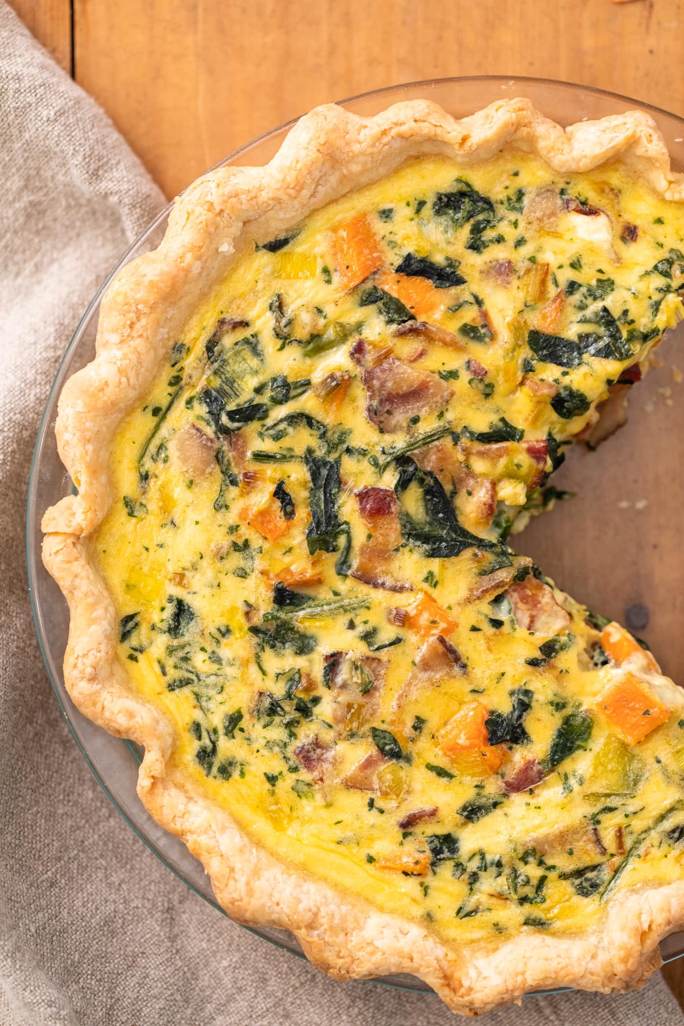 Spinach, Bacon & Sweet Potato Quiche - Wyse Guide