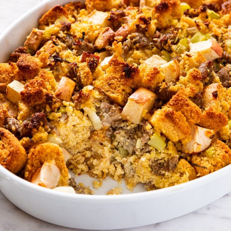 Apple & Sausage Cornbread Stuffing - Wyse Guide