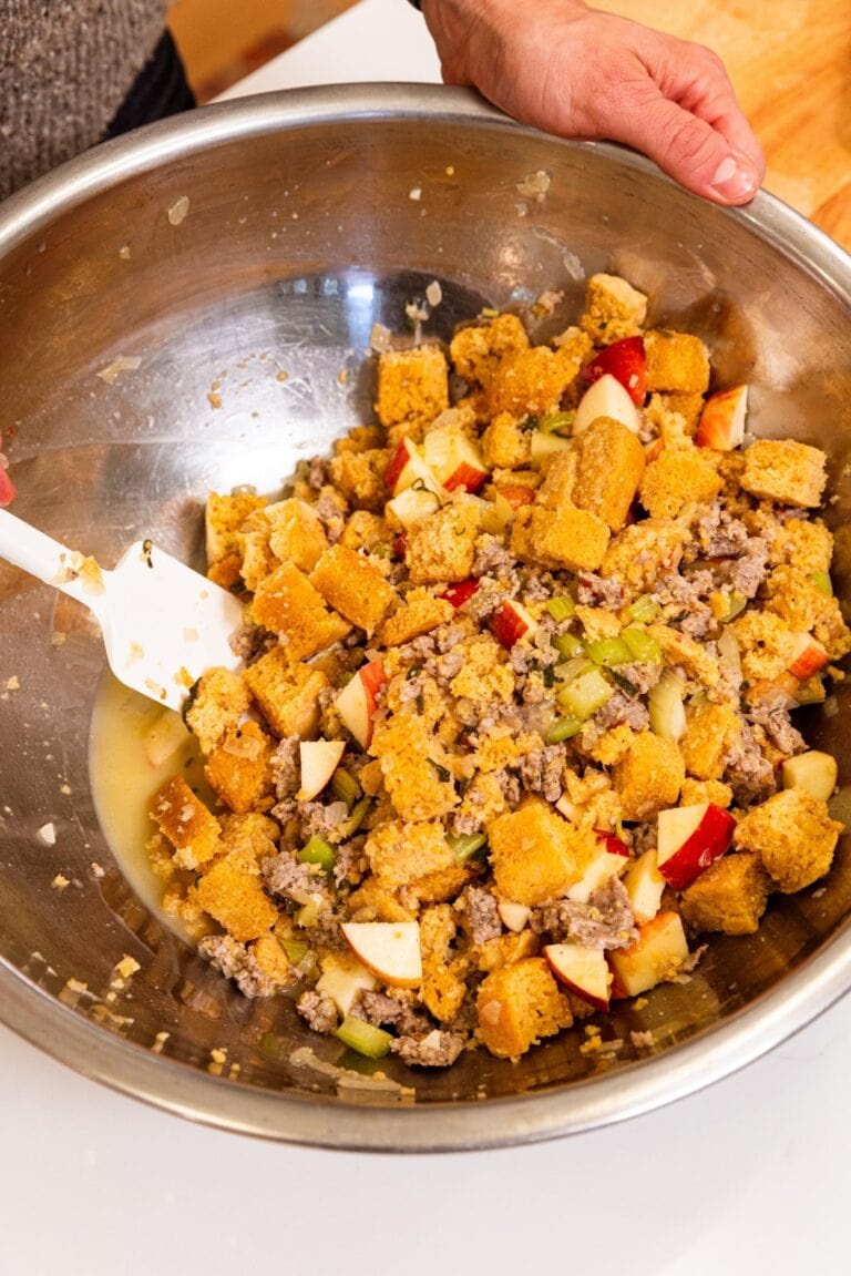 Apple & Sausage Cornbread Stuffing Recipe - Wyse Guide