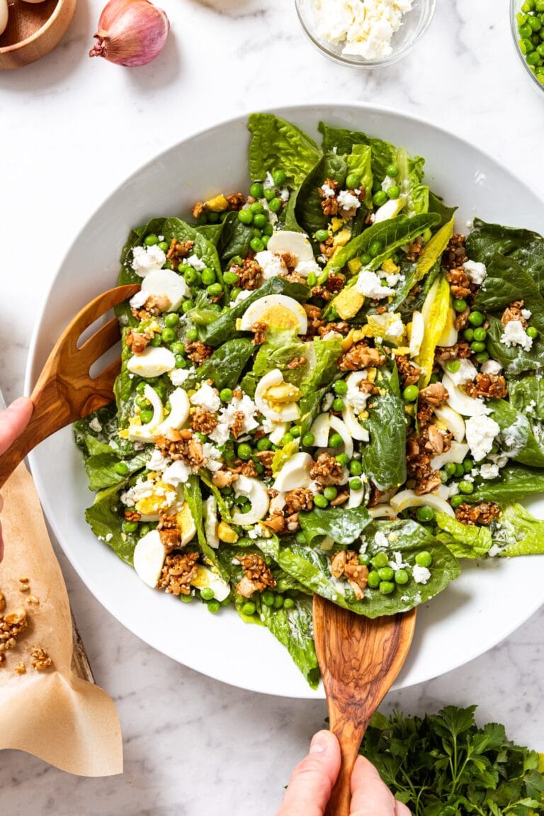 Spring Pea Salad with Crunchy Nut Topping - Wyse Guide