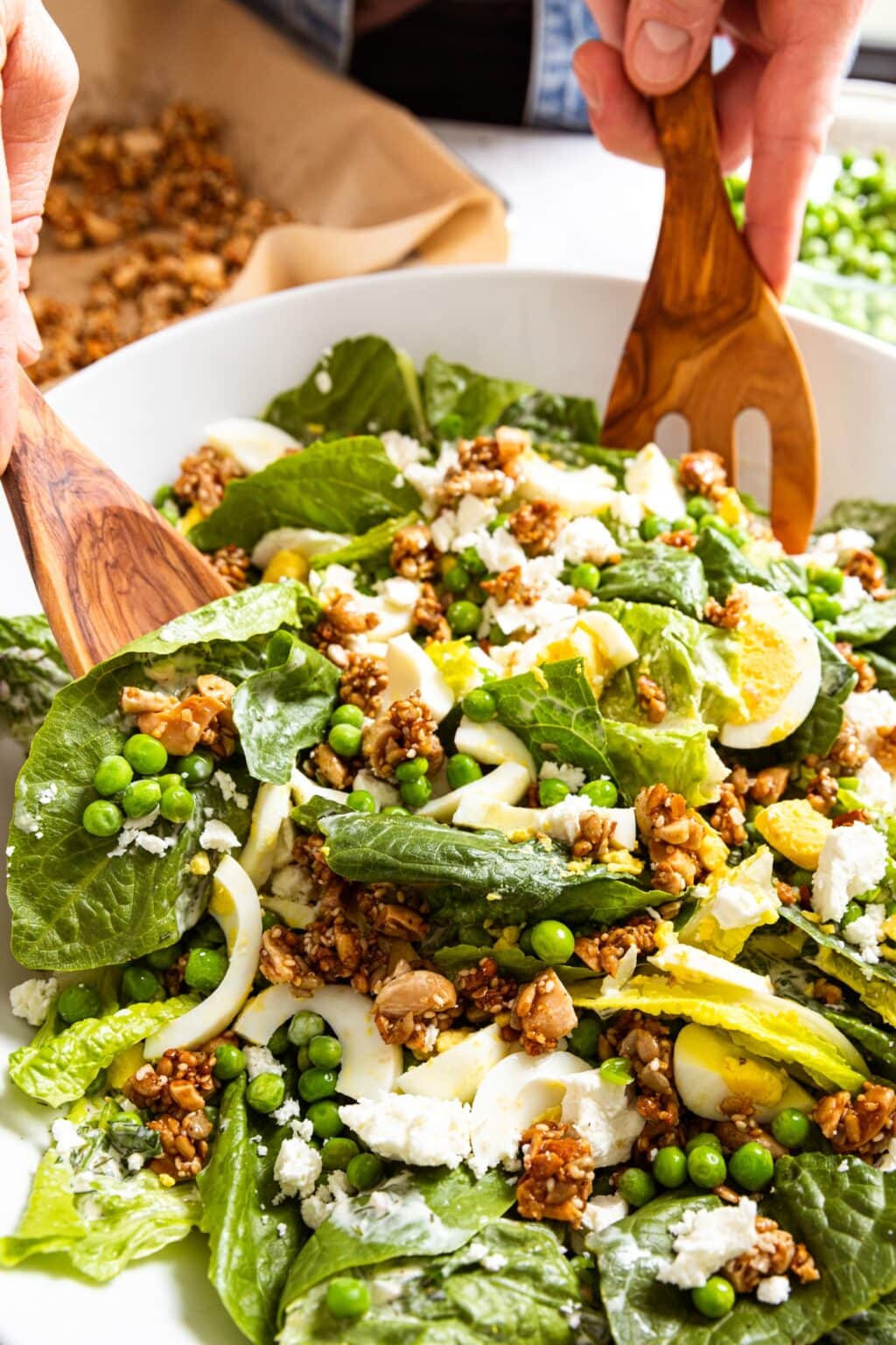 Spring Pea Salad with Crunchy Nut Topping - Wyse Guide