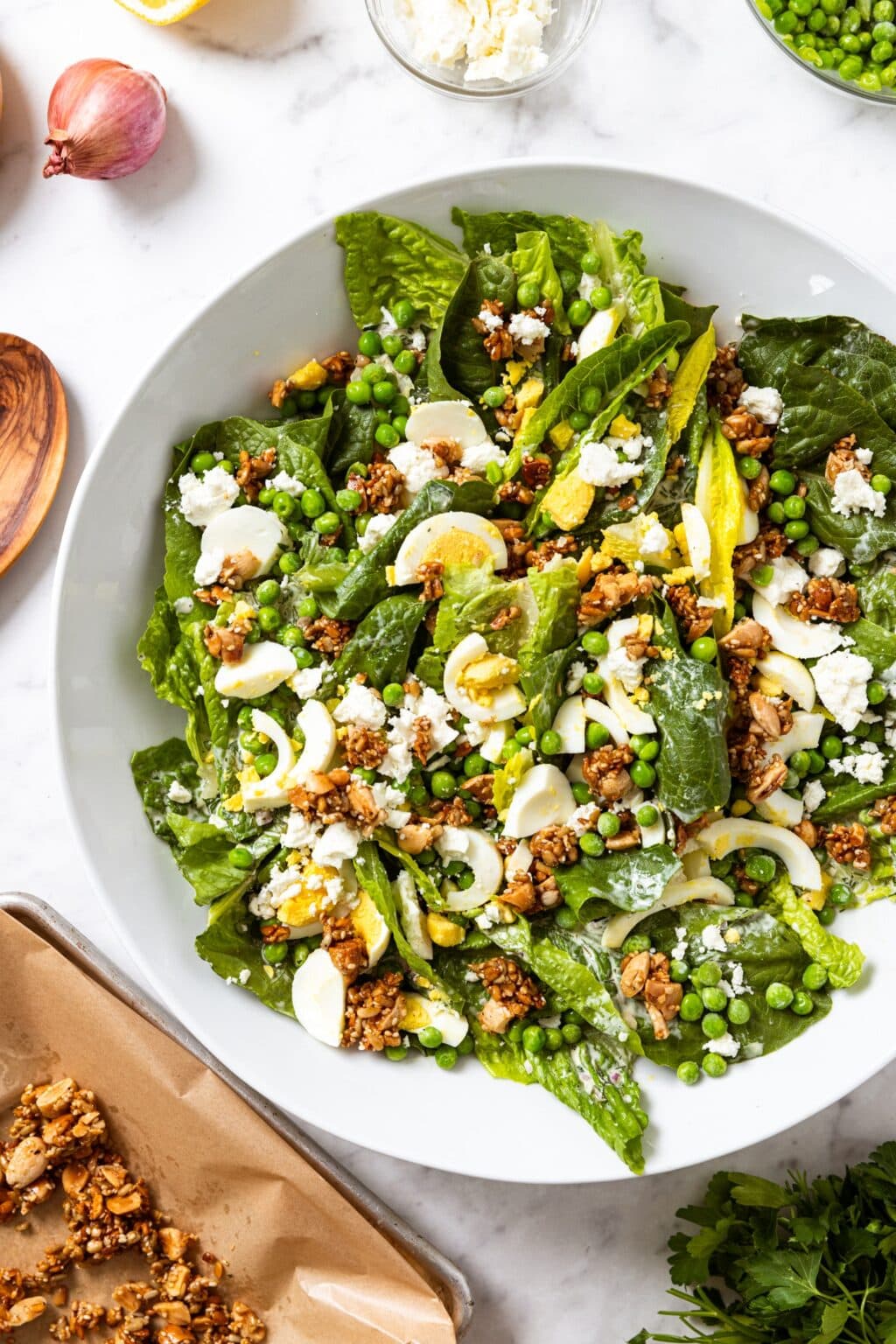 Spring Pea Salad with Crunchy Nut Topping - Wyse Guide